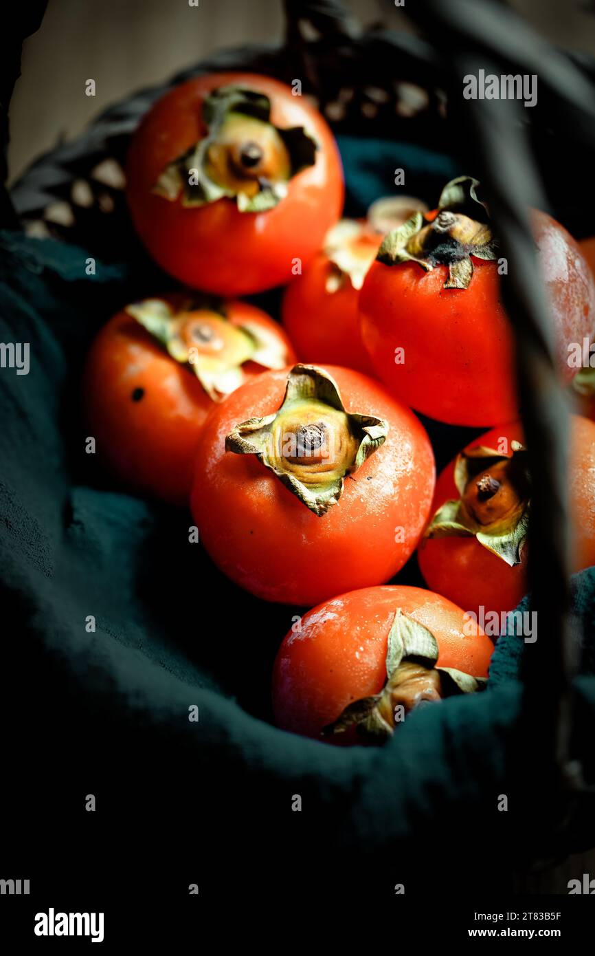 Japanese persimmon varieties, Vietnam fresh peach hi res photo Stock ...