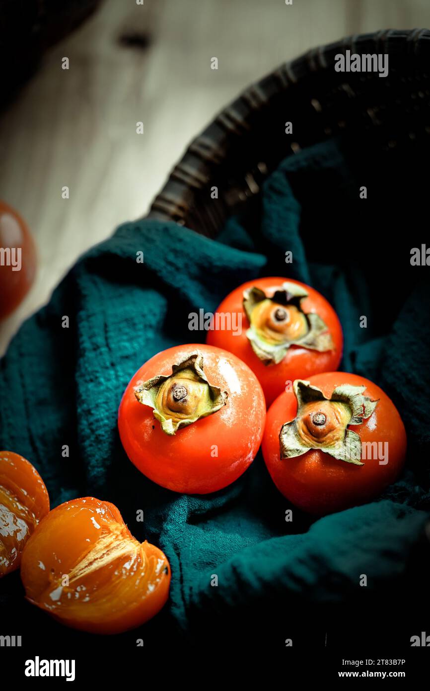 Japanese persimmon varieties, Vietnam fresh peach hi res photo Stock ...