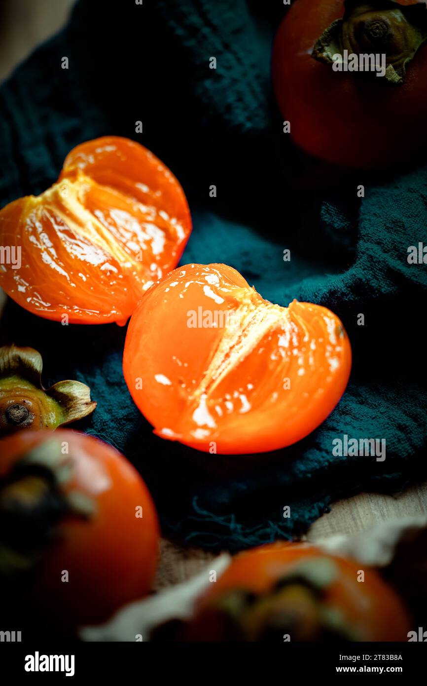 Japanese persimmon varieties, Vietnam fresh peach hi res photo Stock ...