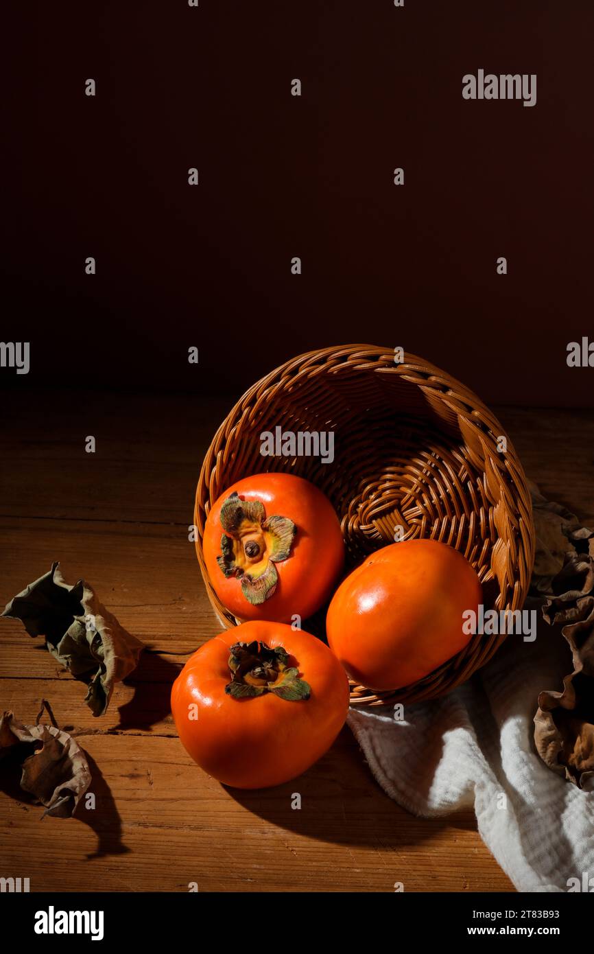 Japanese persimmon varieties, Vietnam fresh peach hi res photo Stock ...