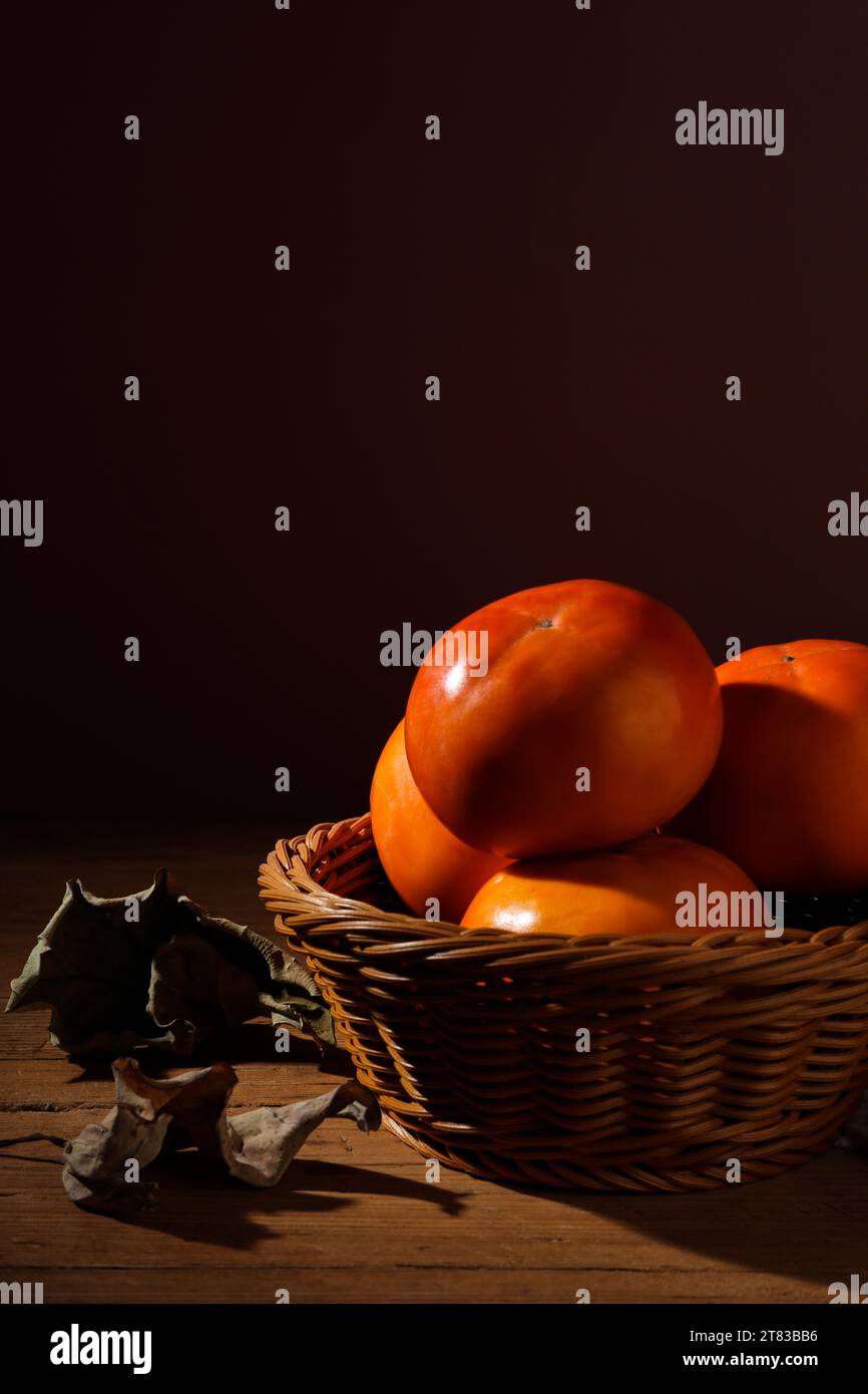 Japanese persimmon varieties, Vietnam fresh peach hi res photo Stock ...