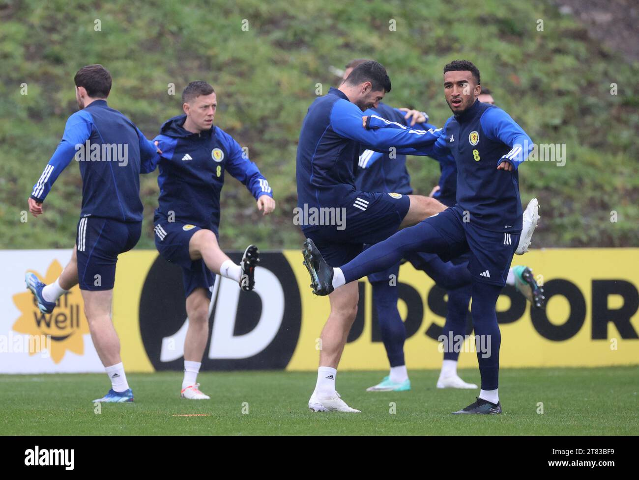 Scotland's Jacob Brown (right) during a training session at Lesser ...