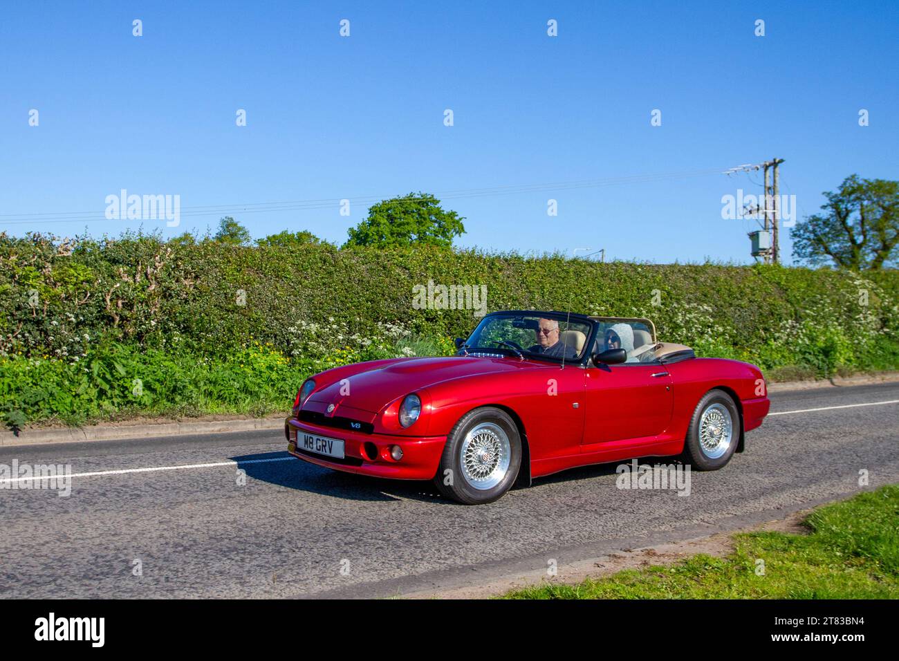 1996 90s nineties MG Rv8 V8 Red Car Roadster Petrol 3900 cc; Vintage ...