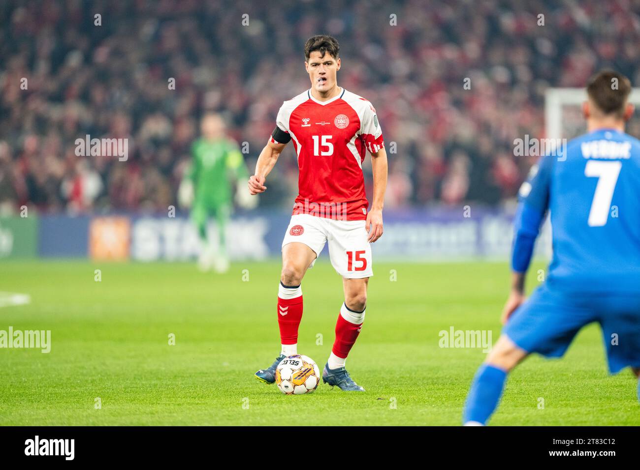 Copenhagen, Denmark. 17th Nov, 2023. Christian Norgaard (15) of Denmark ...