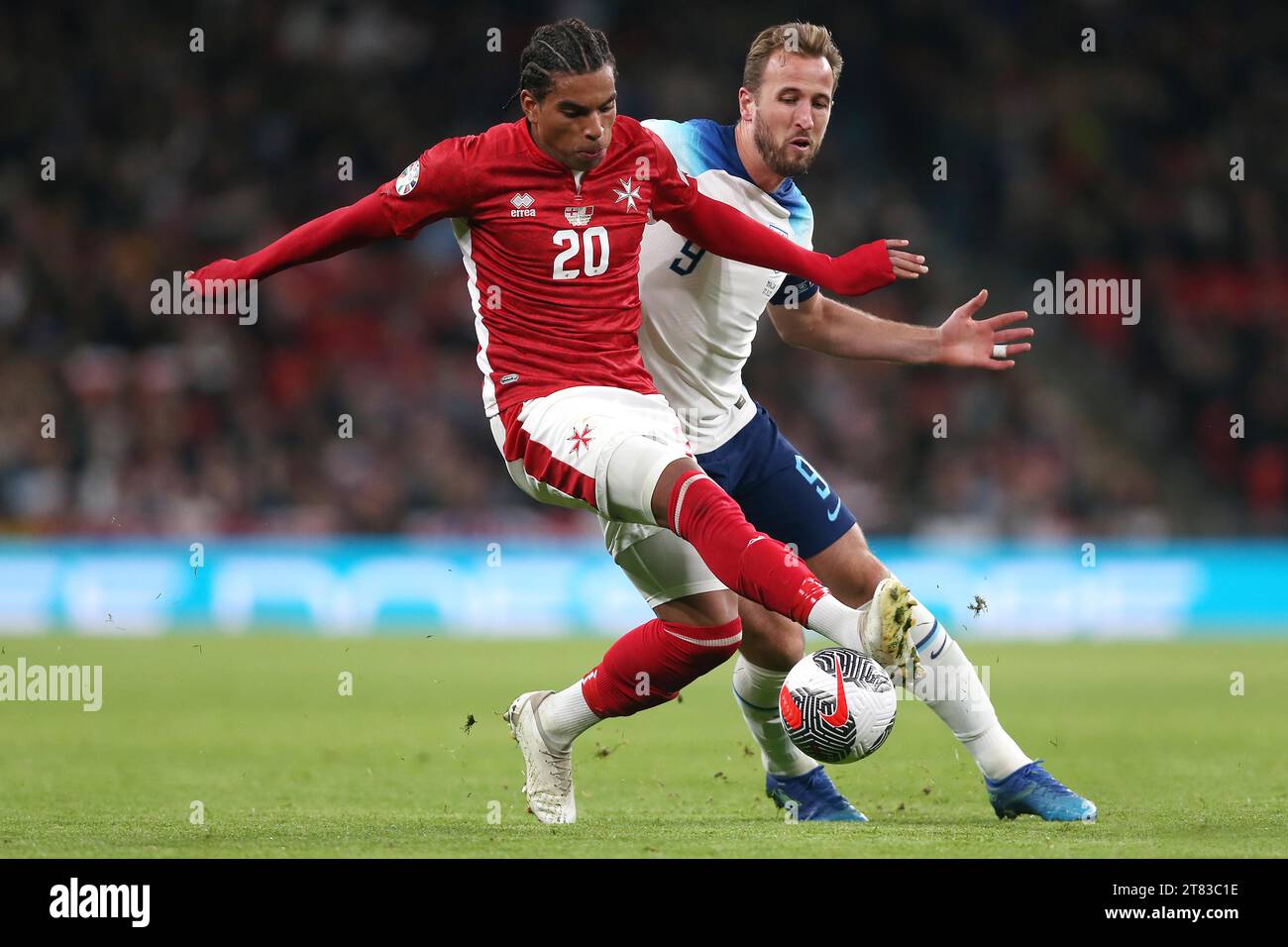 Harry Kane of England and Yannick Yankam of Malta - England v Malta ...