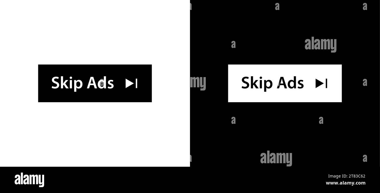 Skip ads button icon. Stop video ad logo symbol background. Online ad ...