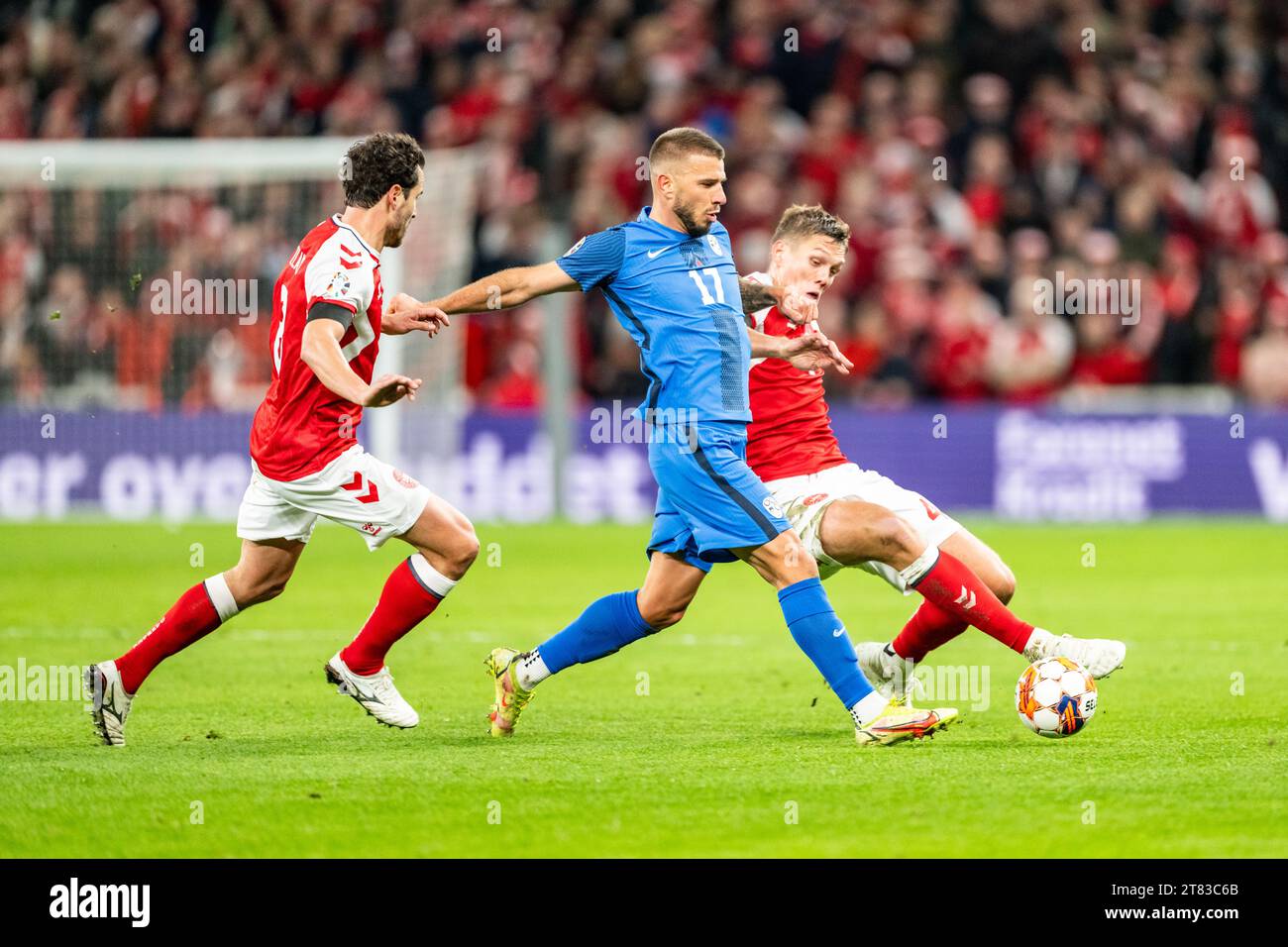 Copenhagen, Denmark. 17th Nov, 2023. Jan Mlakar (17) of Slovenia and ...