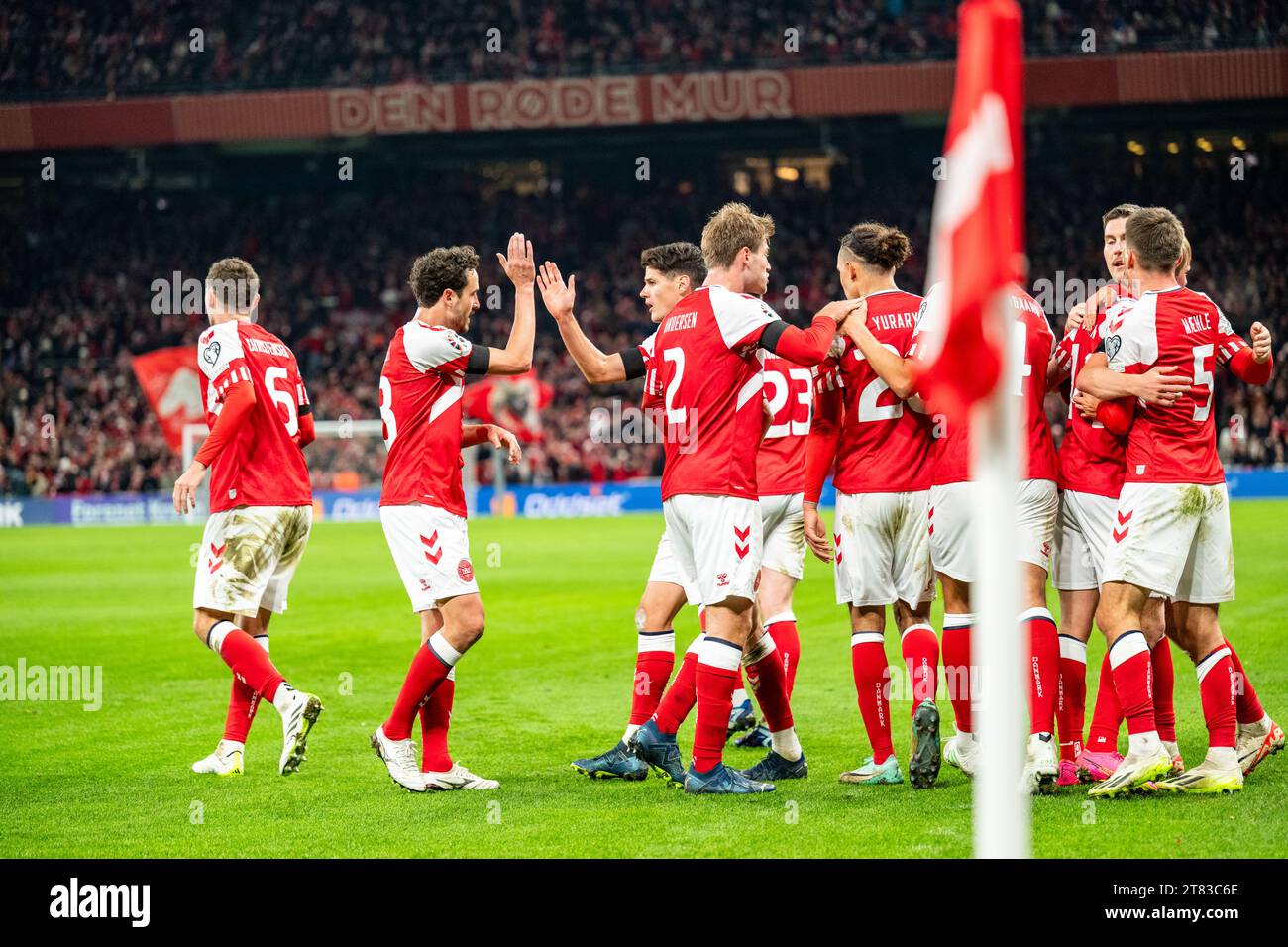 Copenhagen, Denmark. 17th Nov, 2023. Joakim Maehle (5) of Denmark ...