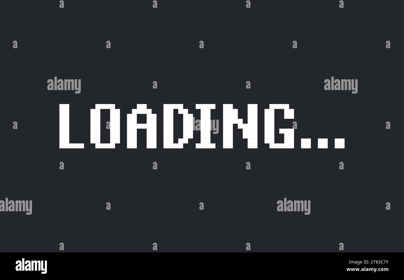 Retro video game pixel LOADING screen. Game loading old vintage game ...