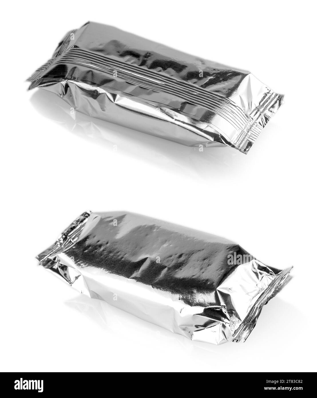 The set of blank snacks foil packaging isolated on white background ...