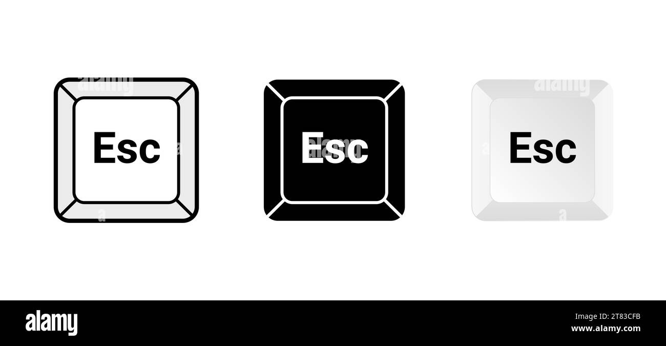 Esc Button Key Vector Icon Escape Keyboard Logo Computer Cartoon Illustration Sign Esc Design