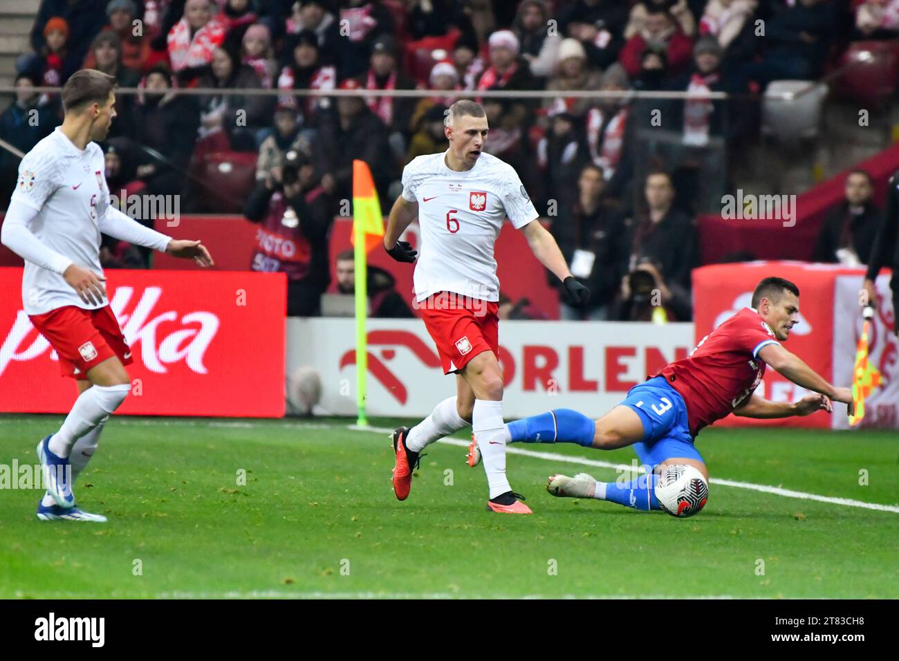 Warsaw, Poland. 17th Nov, 2023. Jakub Piotrowski during the UEFA EURO ...