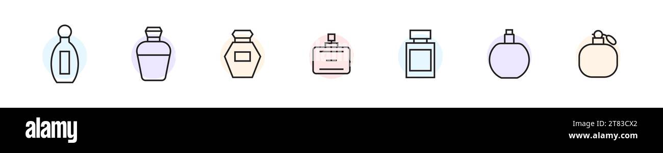 Perfume bottle line icon vector fragrance linear spray art cosmetic ...