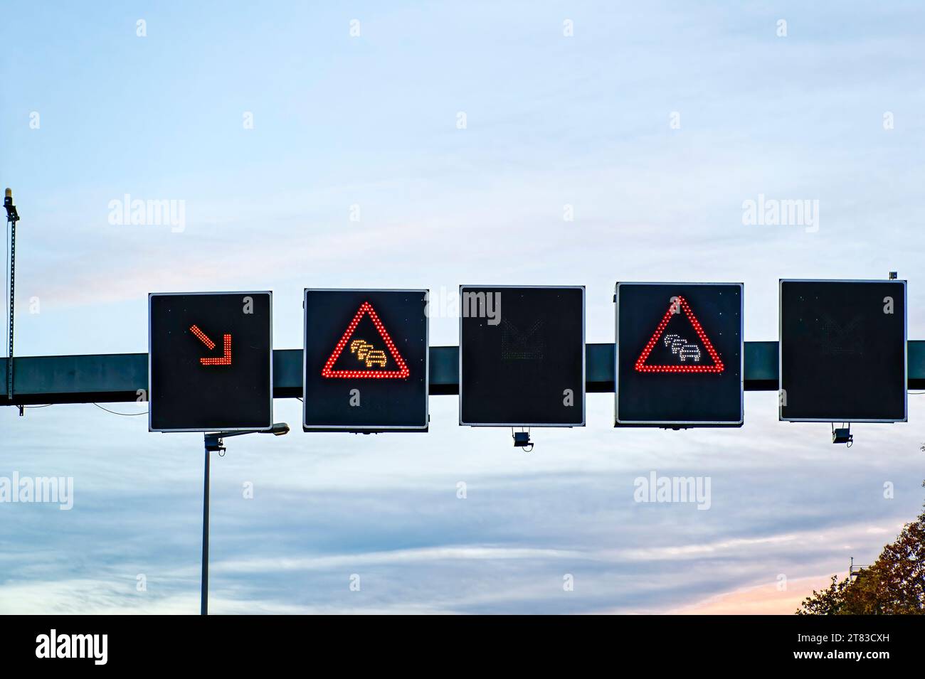 Symbol of motorway with bridge over hi-res stock photography and images ...