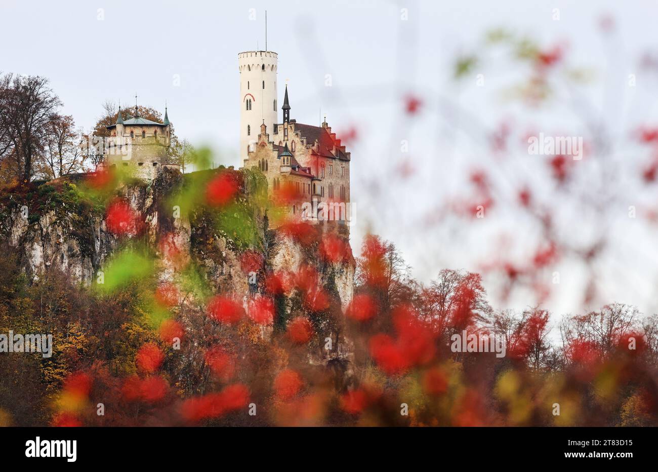Lichtenstein, Germany. 18th Nov, 2023. View of Lichtenstein Castle on ...