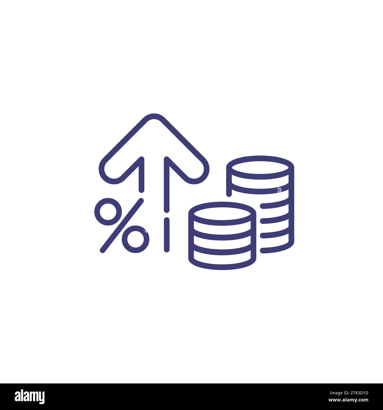 Inflation line icon finance interest rate. Inflation raise arrow amount ...