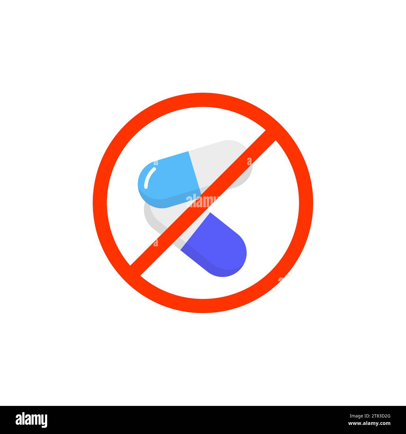 Medicine pills warning icon. Medicament forbidden sign treatment ban ...