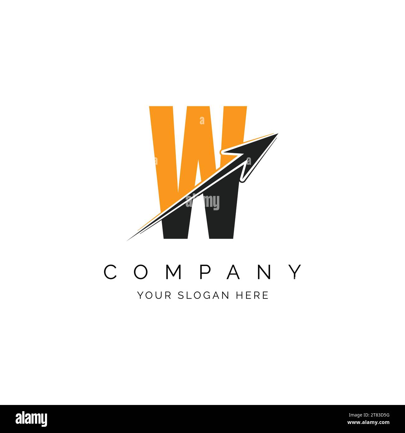 W Letter with Arrow Logo Template Illustration. W Alphabet Concept ...