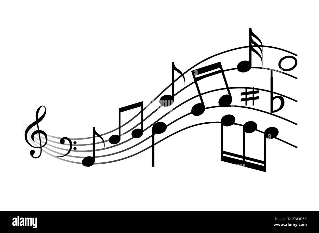 Music note vector sheet icon staff illustration design. Melody music ...