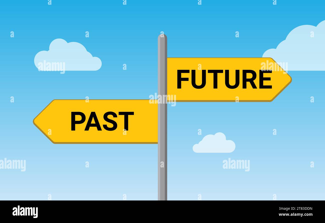 Future past present board icon. Now pas and future way destiny sign ...