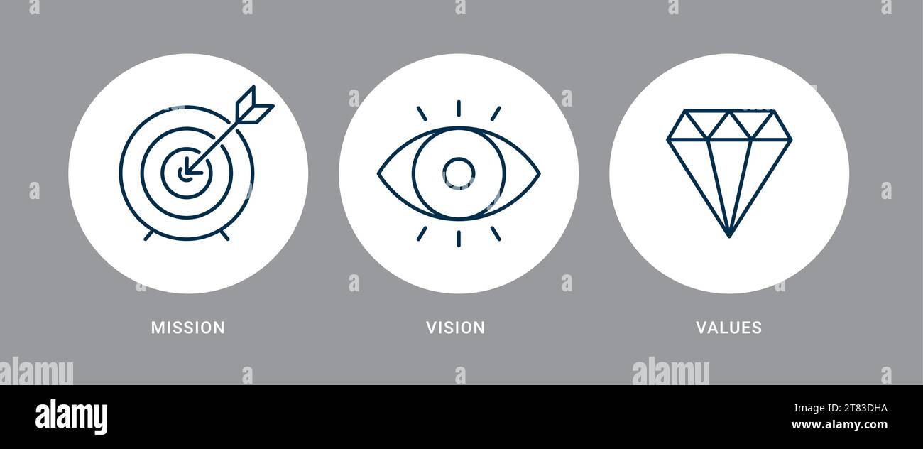 Mission target goal strategy concept. Vision eye line vector business ...