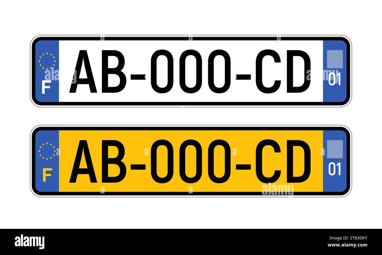 France car license plate isolated country drive symbol. Transportation ...