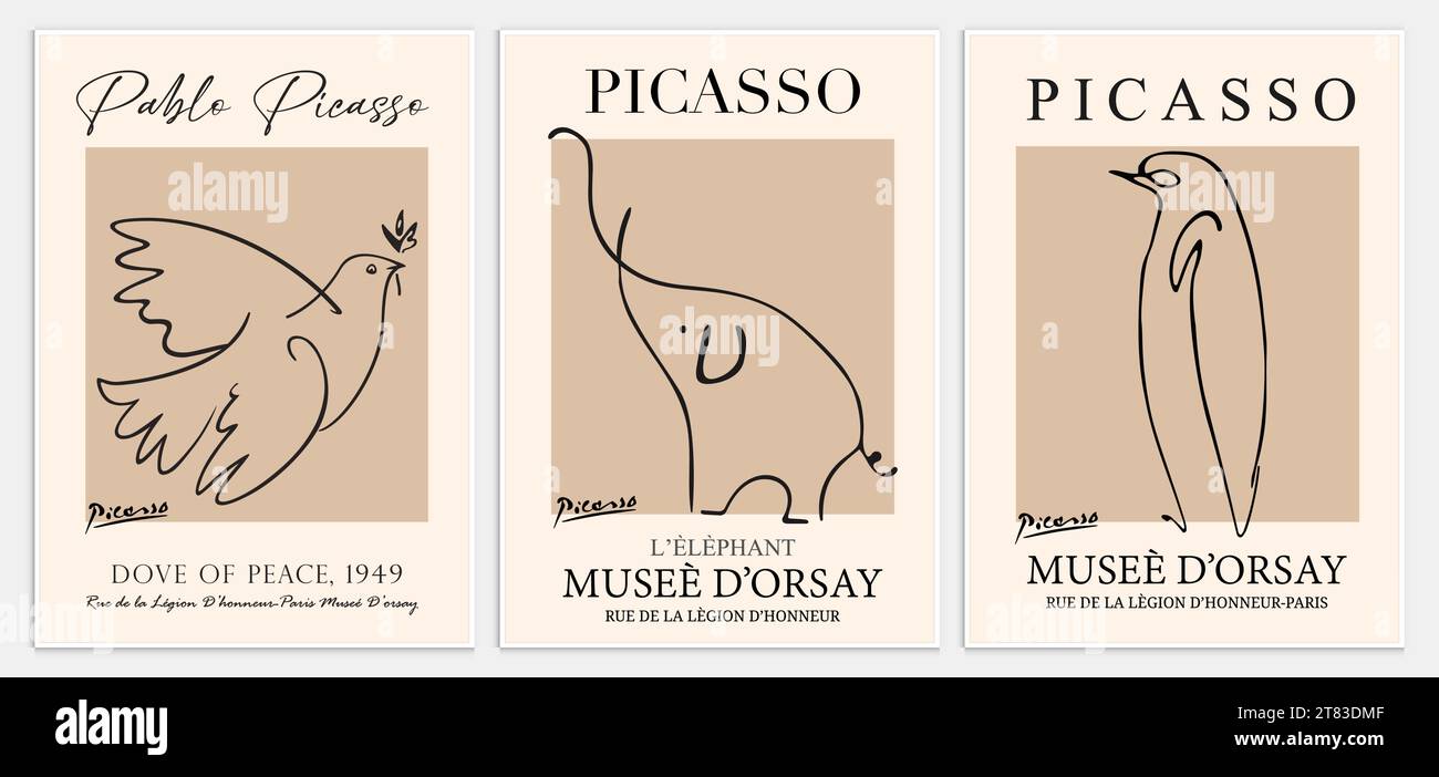 Contains Abstract Art Set In Picasso Style Modern Art Collection For Decoration Vector