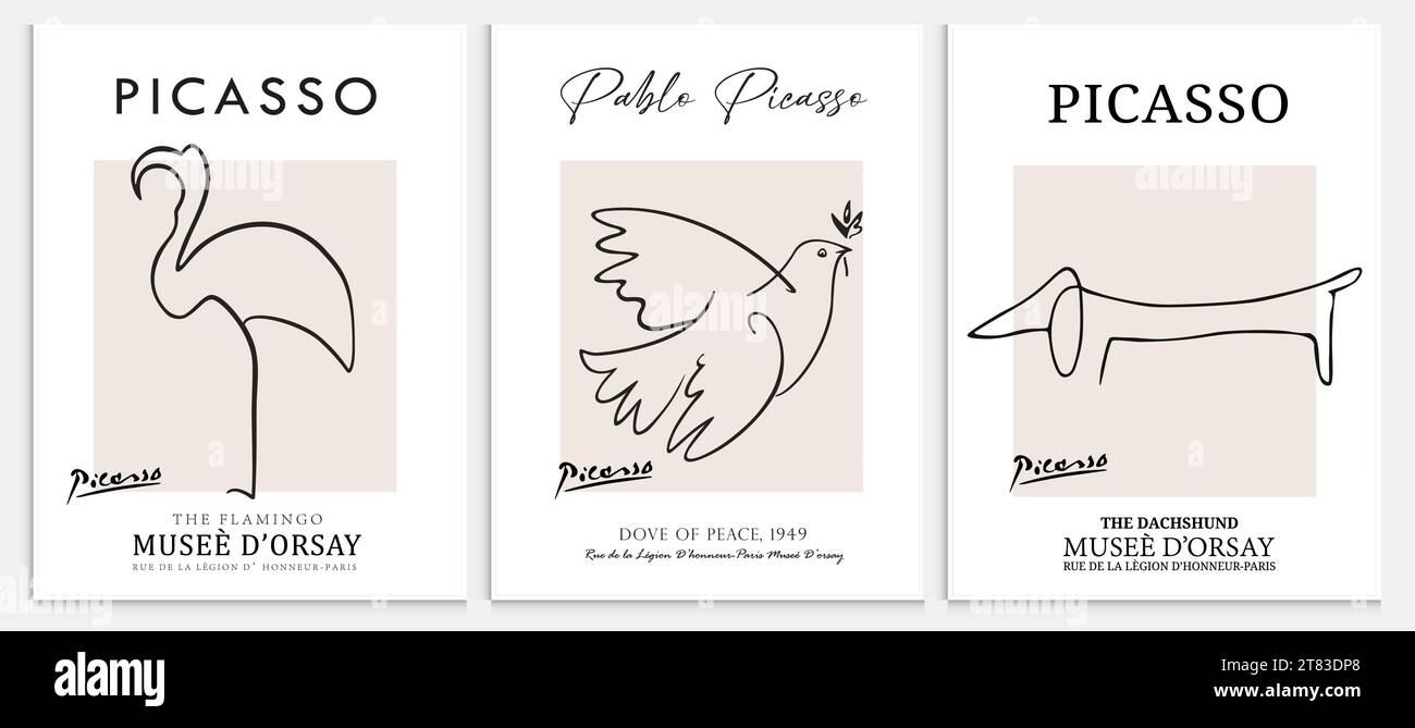 Contains Abstract Art Set in Picasso Style, Modern Art Collection for ...