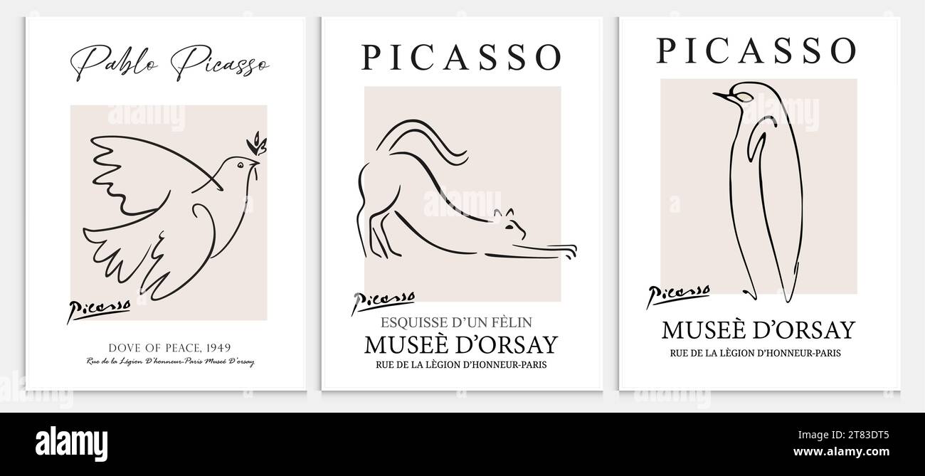 Contains Abstract Art Set In Picasso Style Modern Art Collection For Decoration Vector