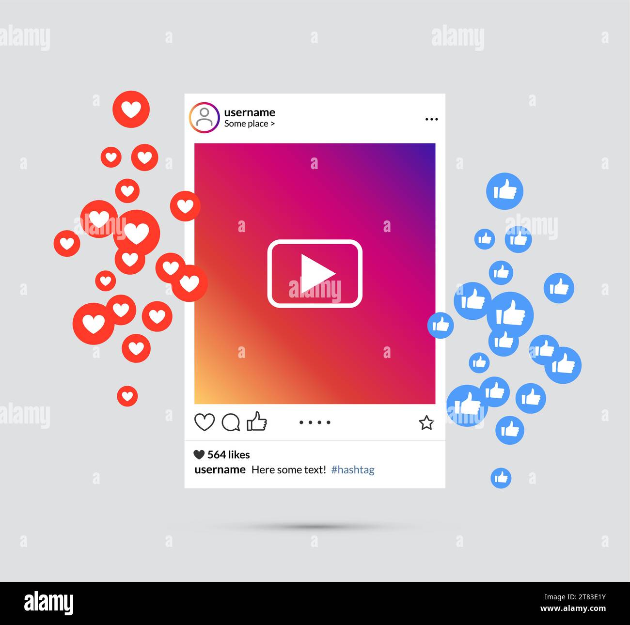 Social network interface mockup frame. Social media post photo concept ...