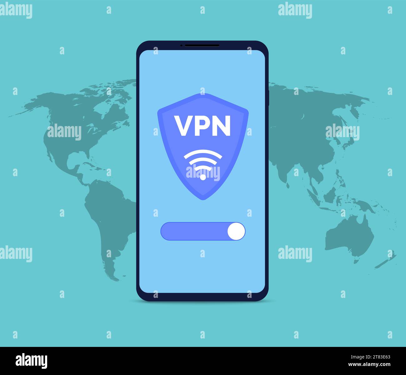 Virtual server vpn network line icon. Wifi private protect vector access safe logo shield ...