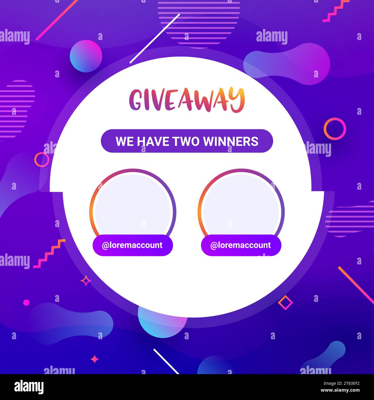 Giveaway template congratulation winner contest prize poster design ...