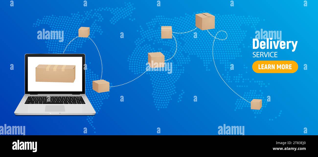 Laptop express delivery website Stock Vector Images - Alamy