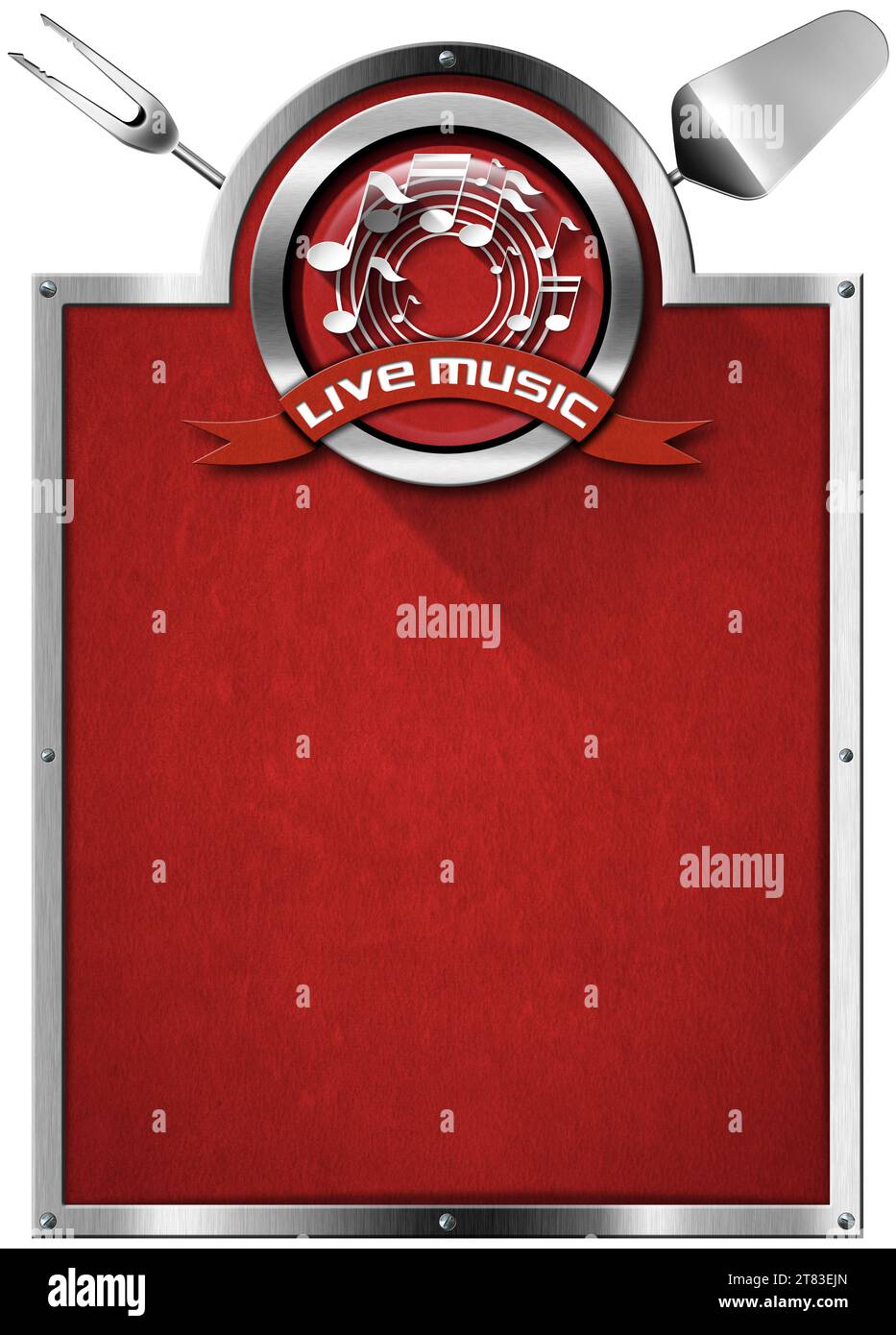 Template for food and drink menu and music events, metal frame with ...