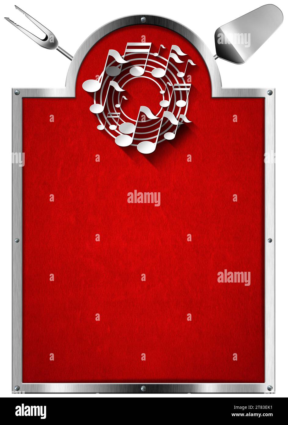 Template for food and drink menu and music events, metal frame with ...