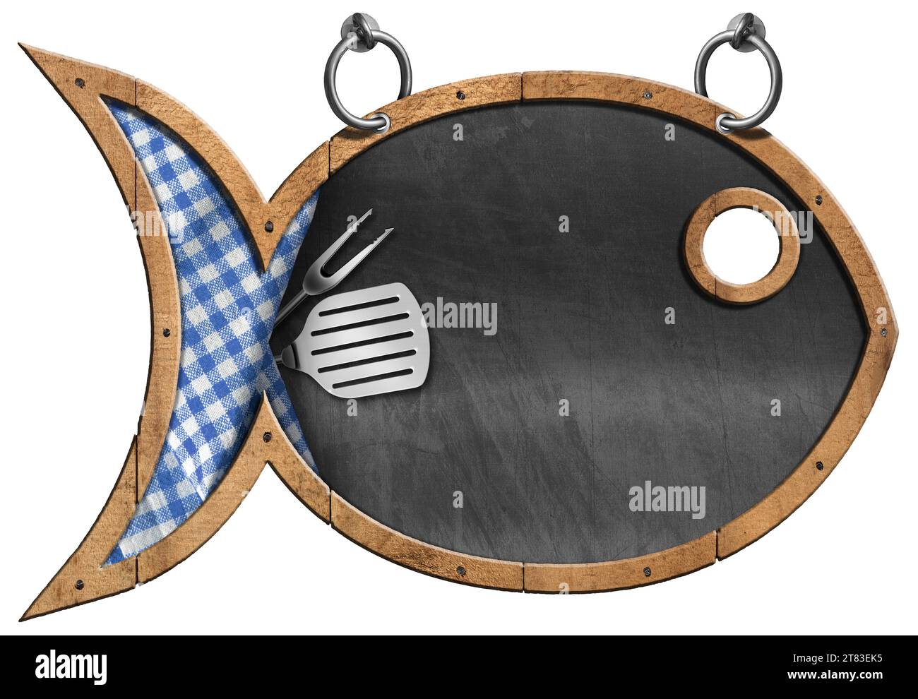 Template of a restaurant menu (seafood) in the shape of a wooden fish ...