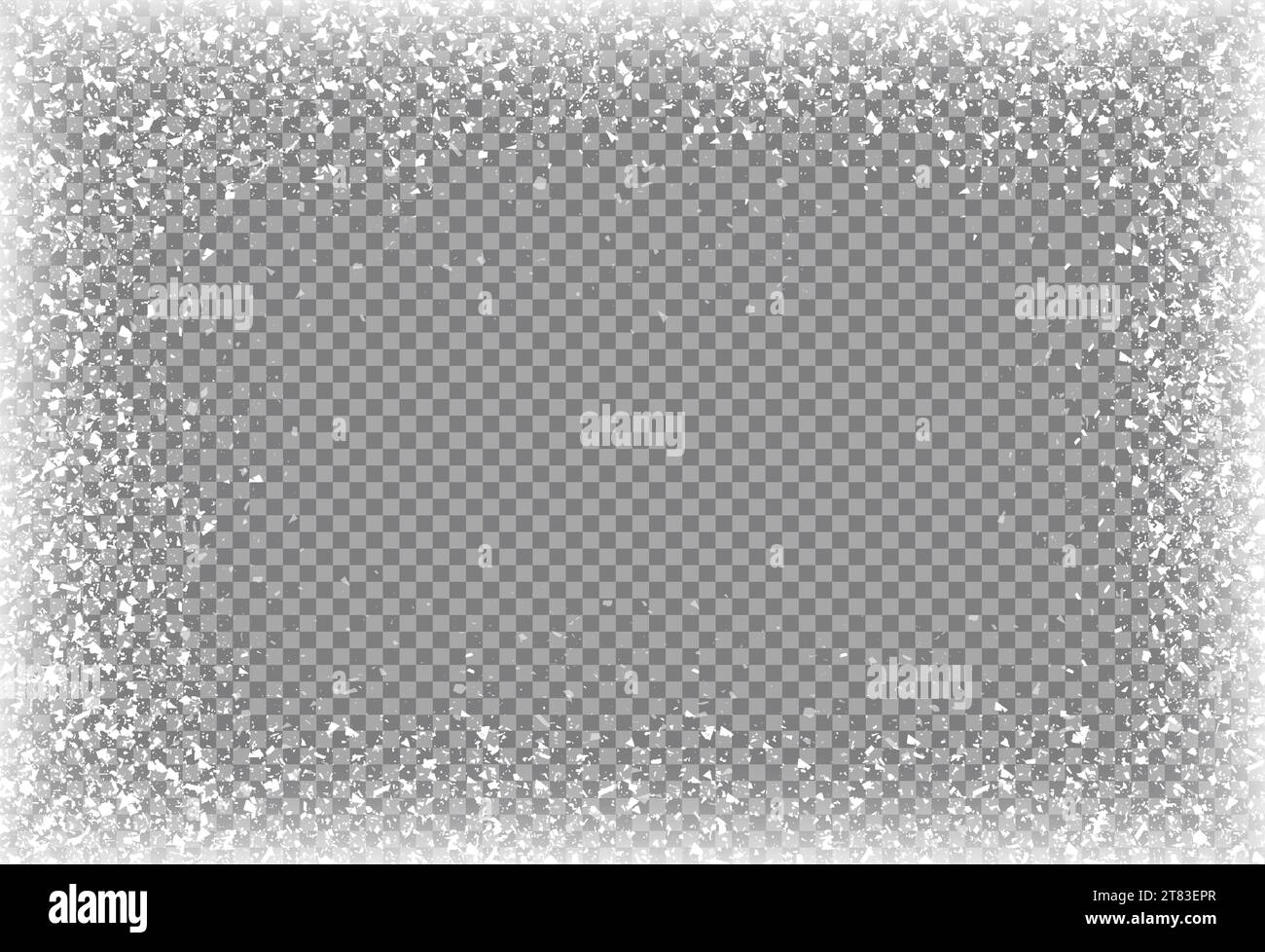Snow frame border frost winter transparent background vector christmas ...