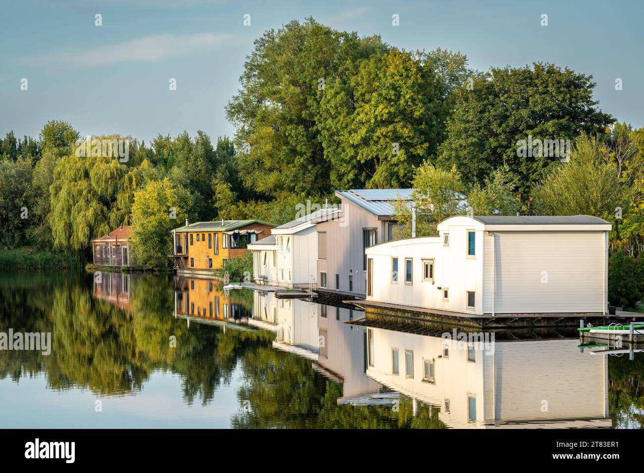 Scenery with floating houses in dutch village of Halfweg, municipality ...