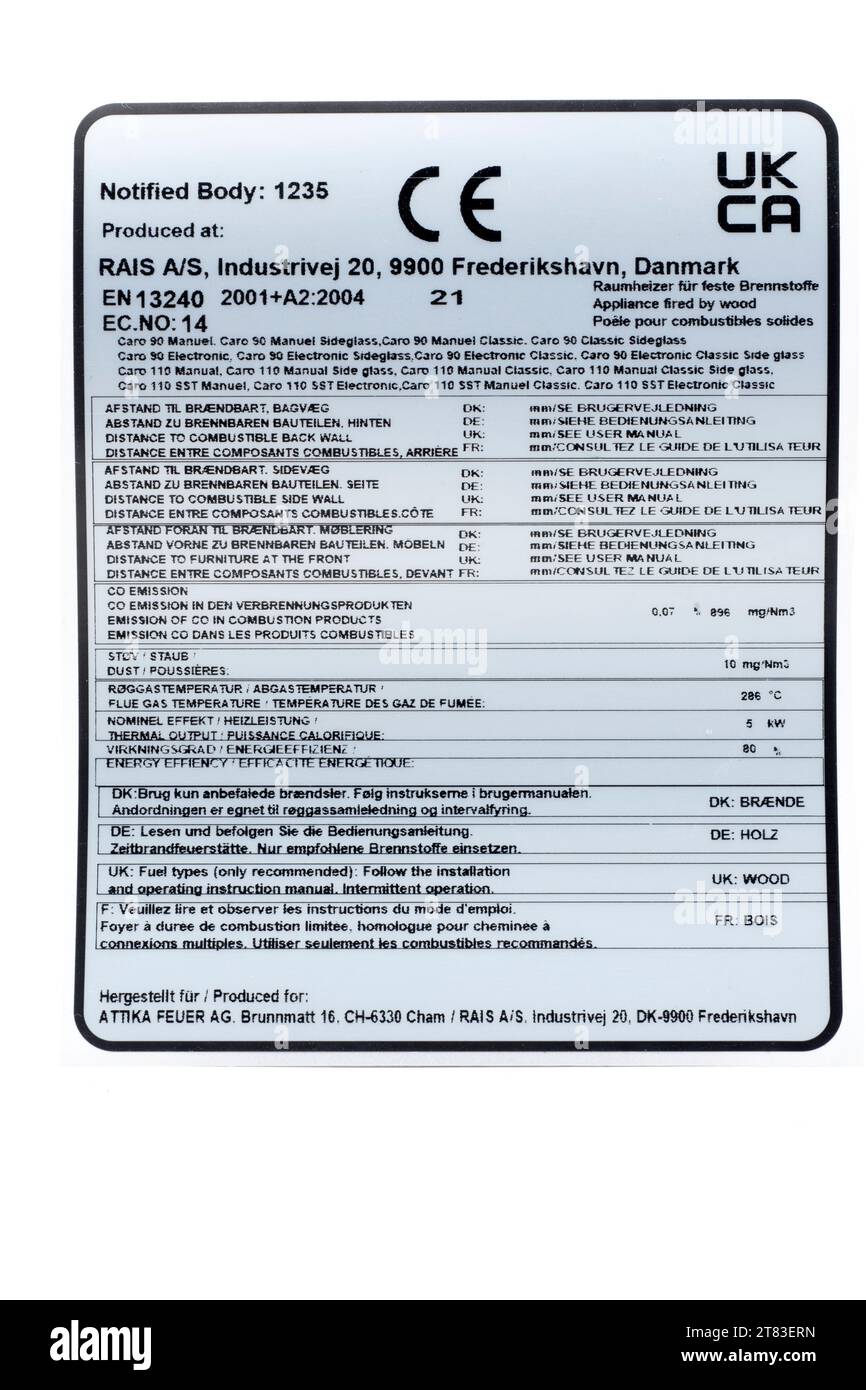 Safety standards label Cut Out Stock Images & Pictures - Alamy