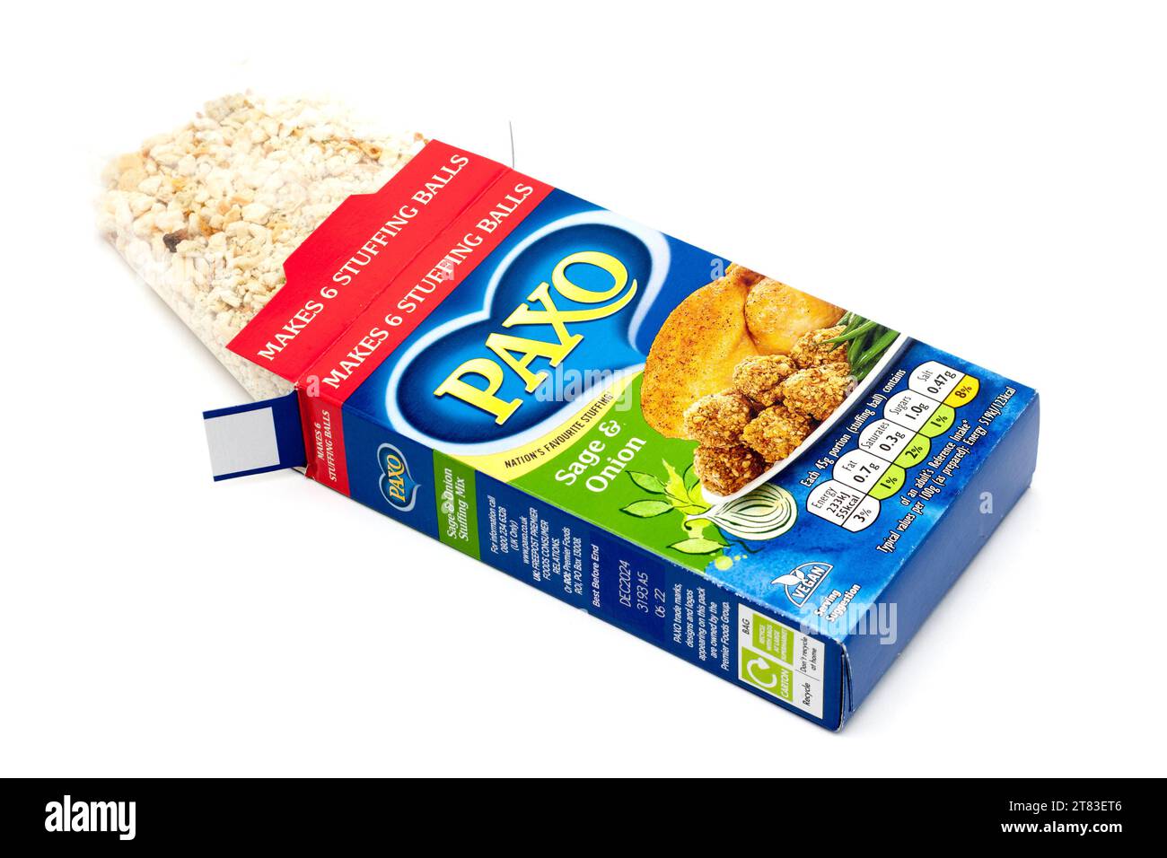 Box of Paxo Sage and Onion Stuffing Mix Stock Photo - Alamy
