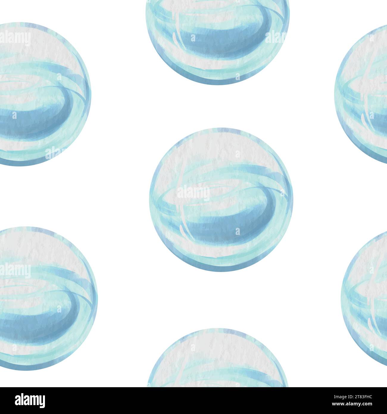 Sea bubbles. Marine seamless pattern. Vector illustration in watercolor ...