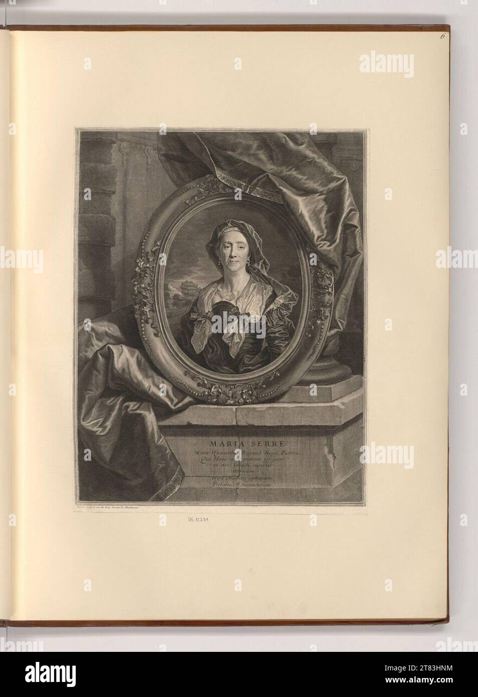 Pierre Drevet (Engraver) Portrait Marie Serre. Copper engraving ...