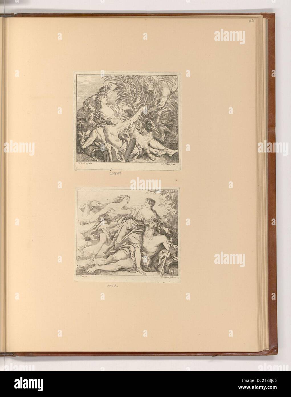 François Hutin (Engraver) Pan, Syrinx and river god Ladon; Apollo ...