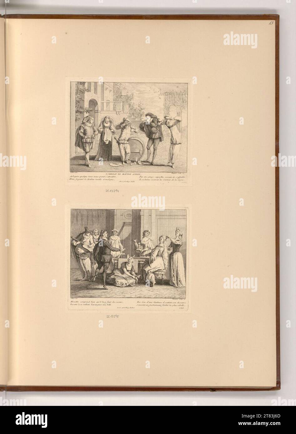 Jacques Gabriel Huquier (Engraver) Tomneau de Maitre Andre: Five crying ...