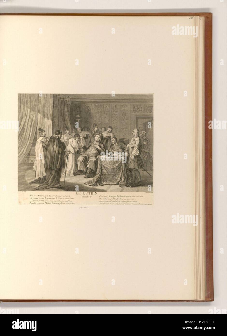 Ouvrier (Engraver) Man surrounded by prelates at a table. Copper ...
