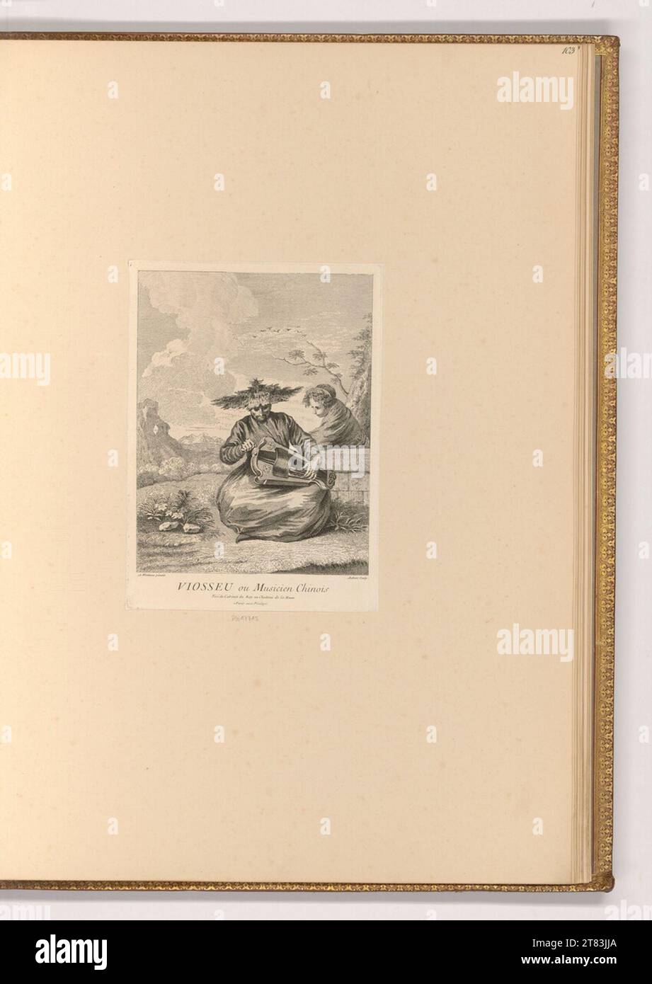 Michel Aubert (Engraver) Chinese or Chinese musician. etching around ...