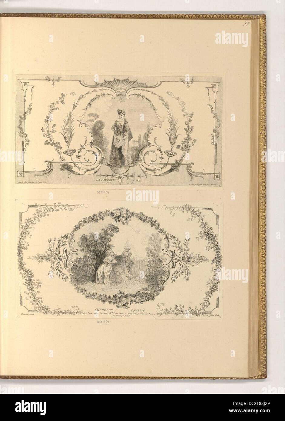 Louis Crépy (Engraver) The happy moment; Flore's favorite. etching 1729 ...