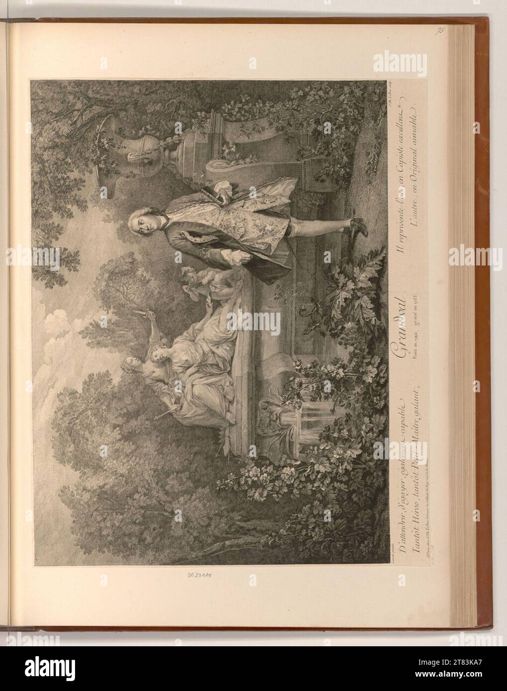 Jacques-Philippe Le Bas (Engraver) Portrait Grandval. Copper engraving ...