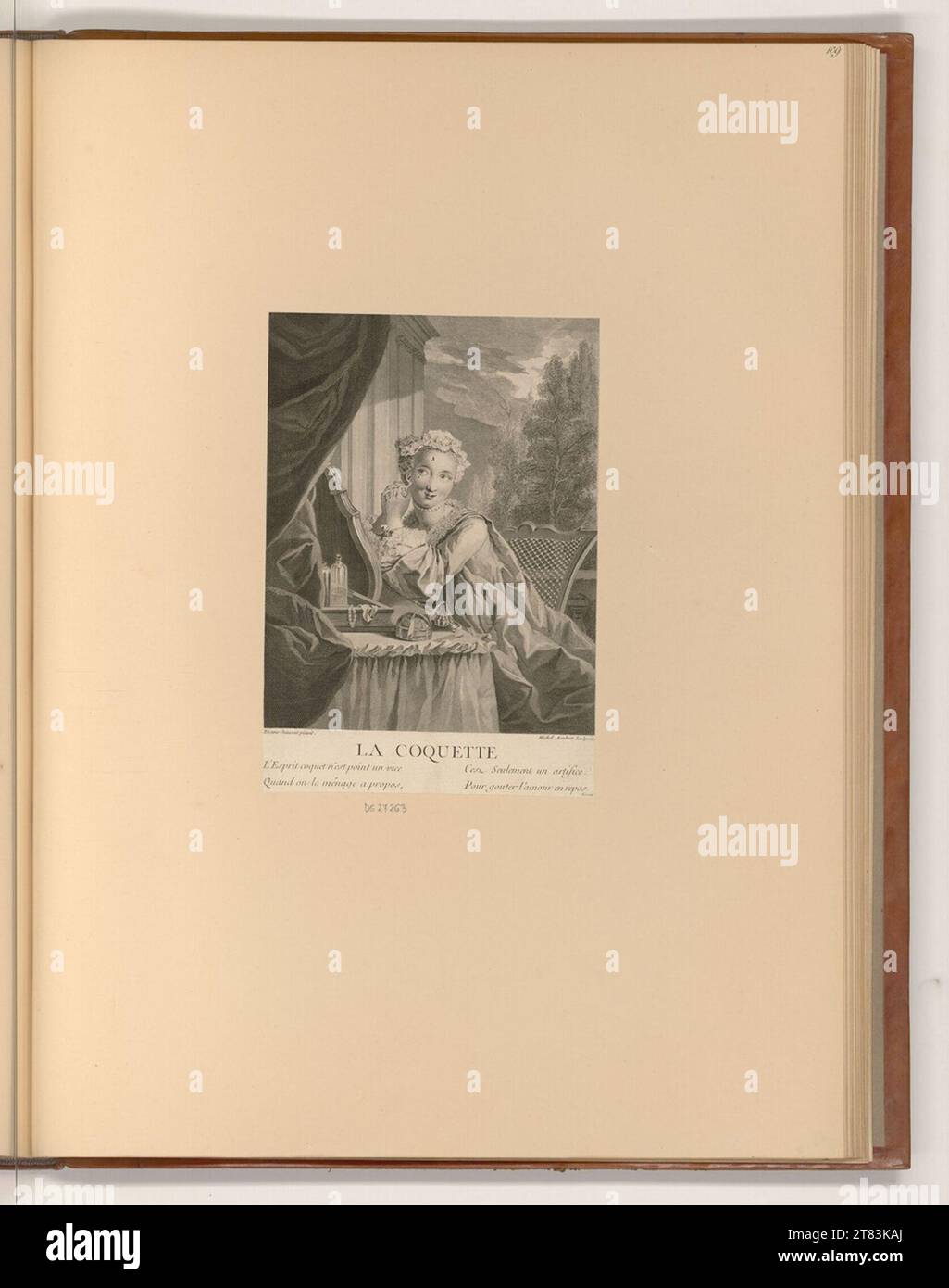 Michel Aubert (Engraver) Coquette. Copper engraving, etching 1724-1757 ...