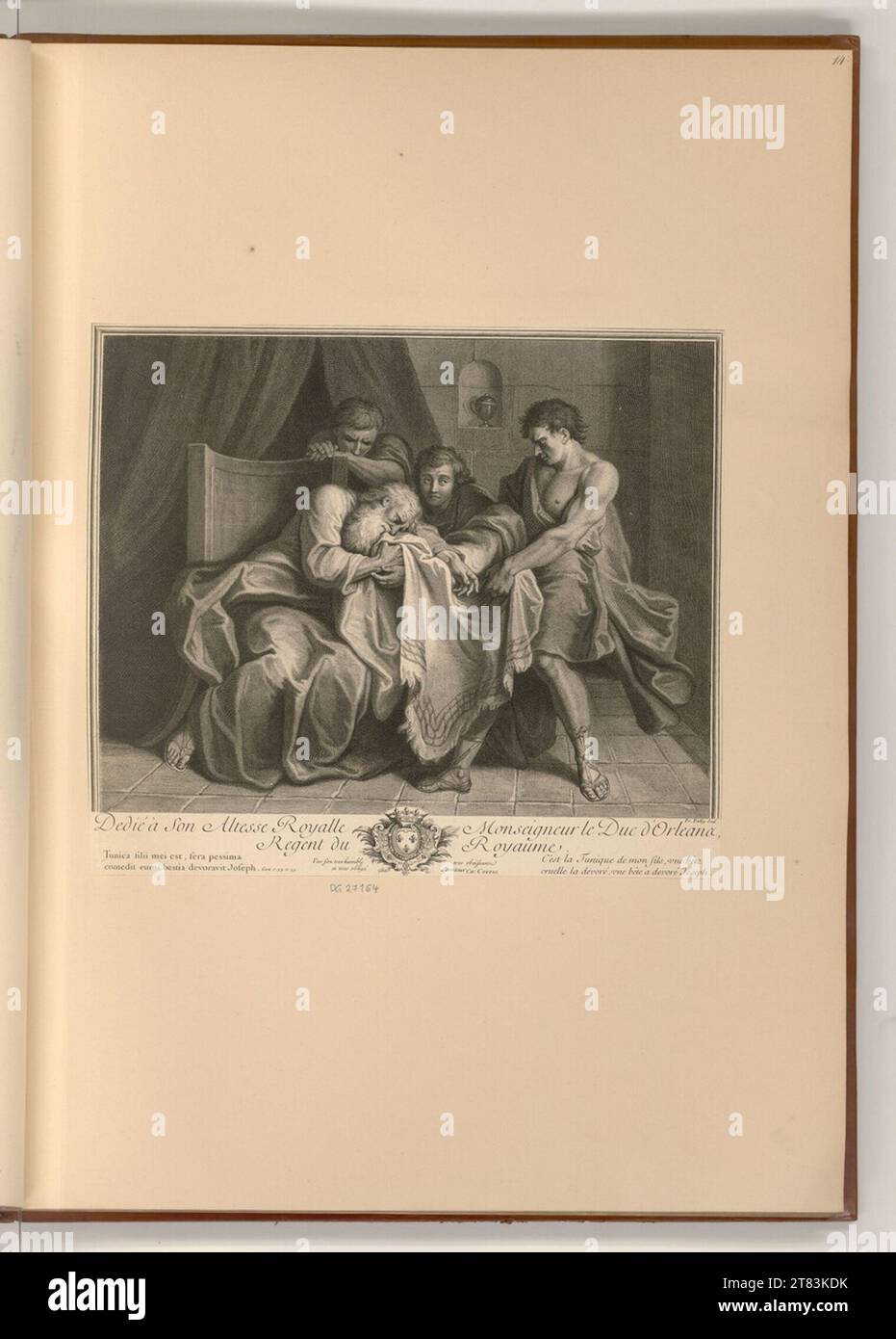 François de Poilly II (Engraver) Jacob with Joseph's bloody robe ...